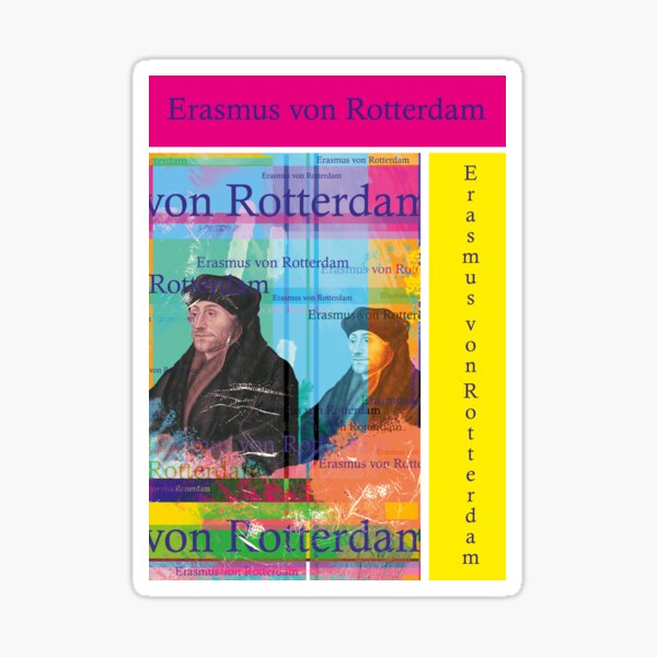 "nostalgic retro portrait of the Dutch polymath Erasmus of Rotterdam ...