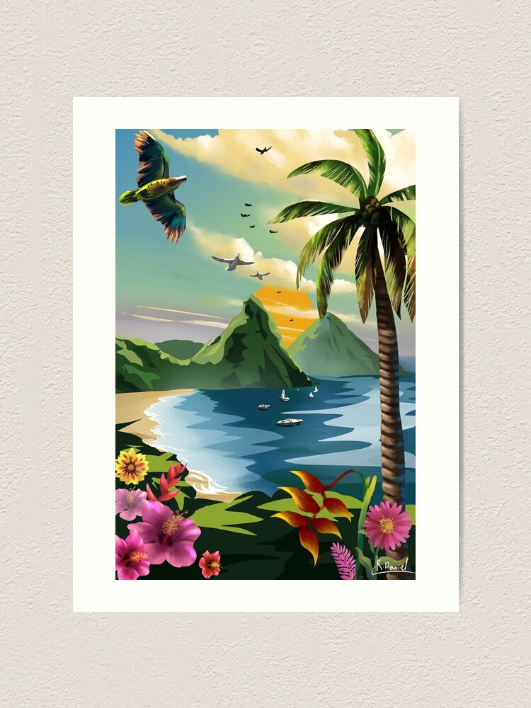 "Twin Pitons St Lucia." Art Print for Sale by Rosendnl | Redbubble
