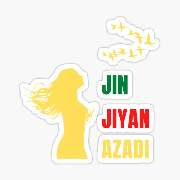 "Jin Jiyan Azadi " Sticker for Sale by Ponozkaccis | Redbubble