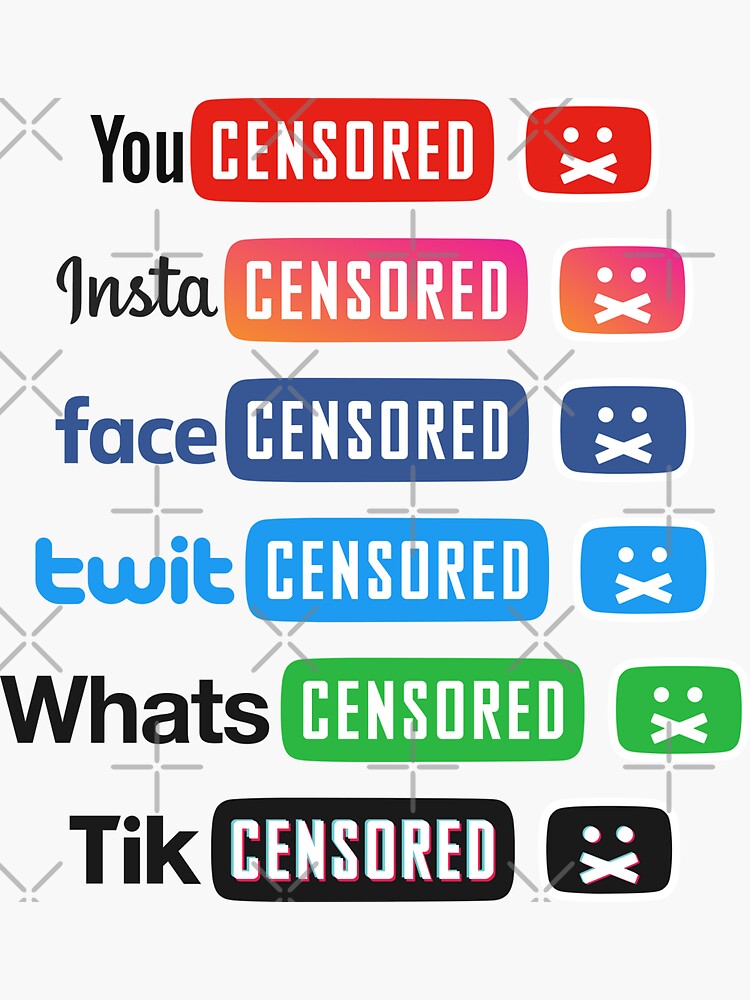 "Censored Social Media" Sticker for Sale by Veseline | Redbubble