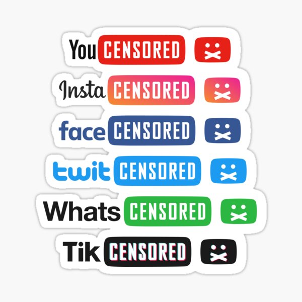 "Censored Social Media" Sticker for Sale by Veseline | Redbubble
