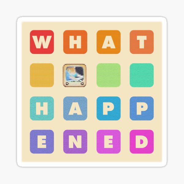 "nostalgia. - what happened?" Sticker for Sale by ACGoN | Redbubble