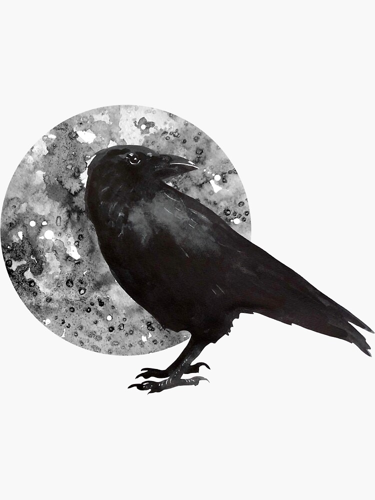 "Crow Moon " Sticker for Sale by ByTet | Redbubble