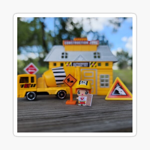 "Construction Worker Cute Mini Toy Photography" Sticker for Sale by ...
