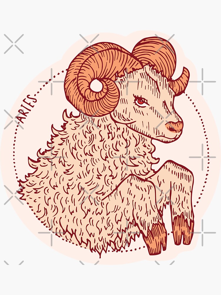 "Aries Ram - Color Version" Sticker for Sale by msvillarreal47 | Redbubble