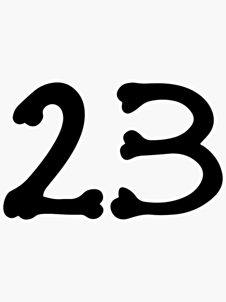 "Bone Number Twenty Three - 23" Sticker for Sale by Number-Shop | Redbubble