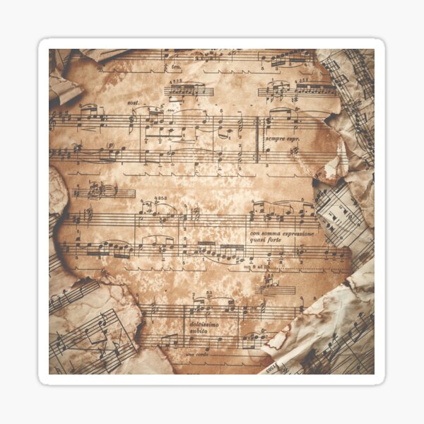 "Vintage Music Sheet For Musicans And Music Lovers As A 90s Musician ...