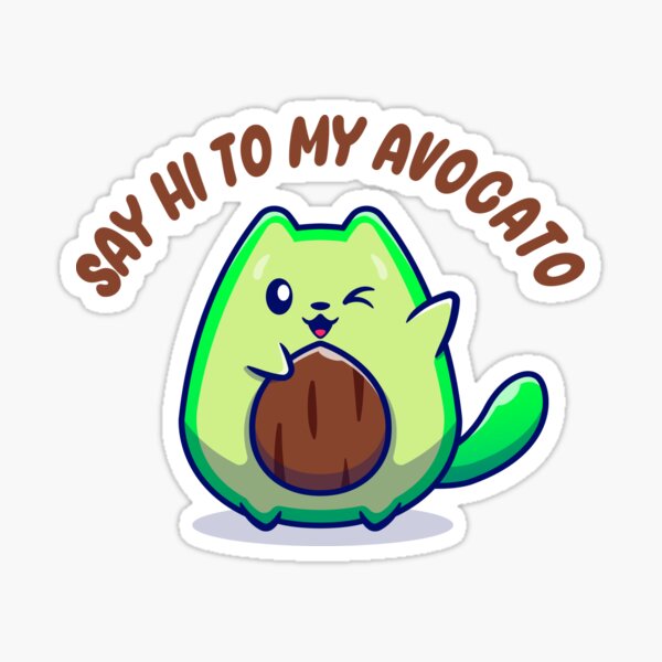 "avocado cat" Sticker for Sale by CheerryCrations | Redbubble