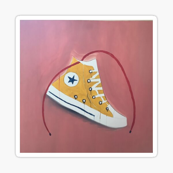 "Yellow high top trainer" Sticker for Sale by PlayPatterns | Redbubble