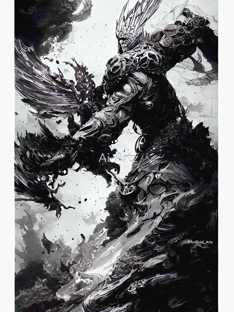 "Eagle King in Armor (ink)" Sticker for Sale by Ai-Artz | Redbubble