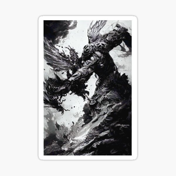 "Eagle King in Armor (ink)" Sticker for Sale by Ai-Artz | Redbubble