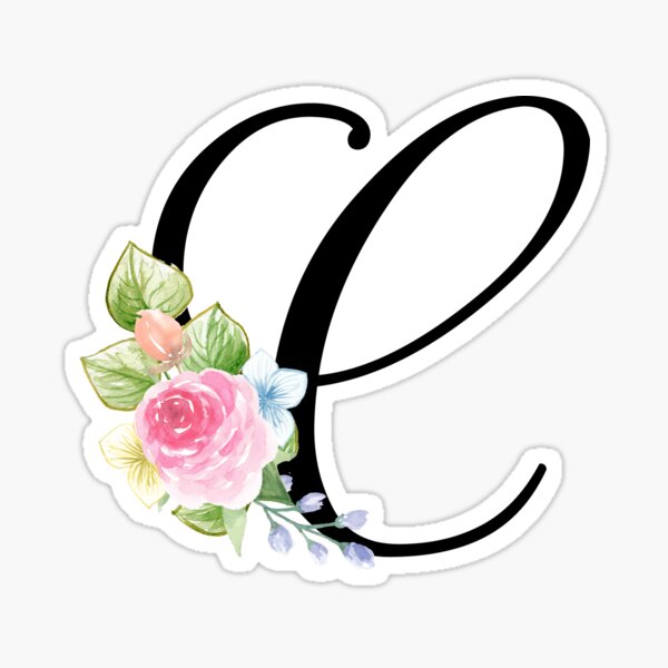 "Floral Monogram Fancy Script Letter C" Sticker for Sale by Grafixmom ...