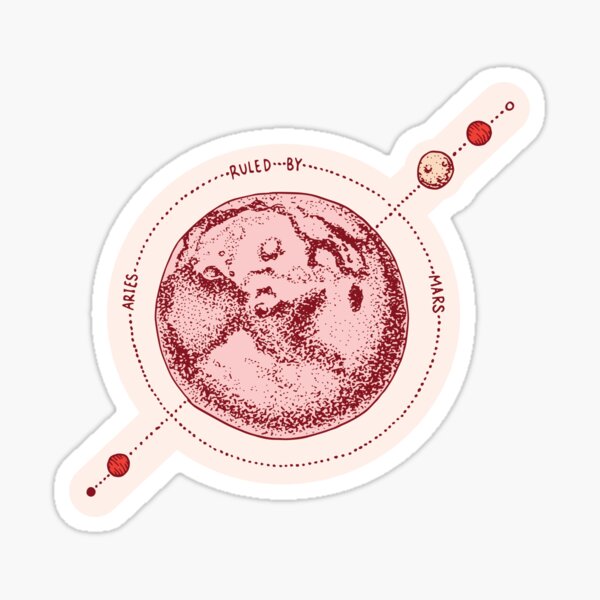 "Aries Mars - Color Version" Sticker for Sale by msvillarreal47 | Redbubble