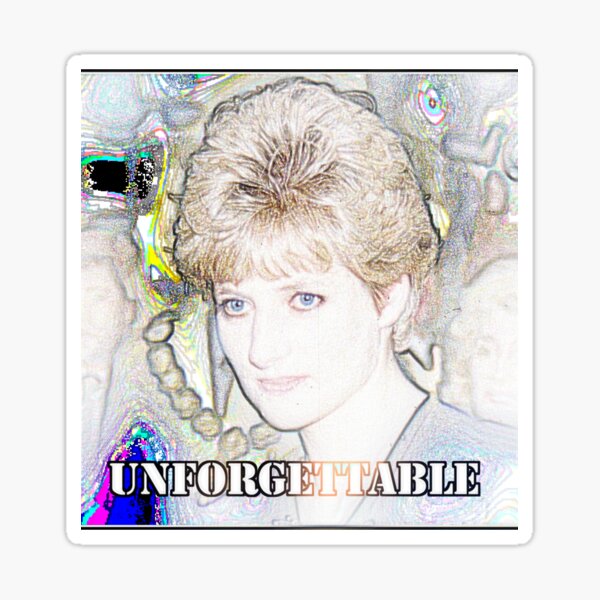 "Lady D Princess Diana" Sticker for Sale by SylvieEastoft | Redbubble