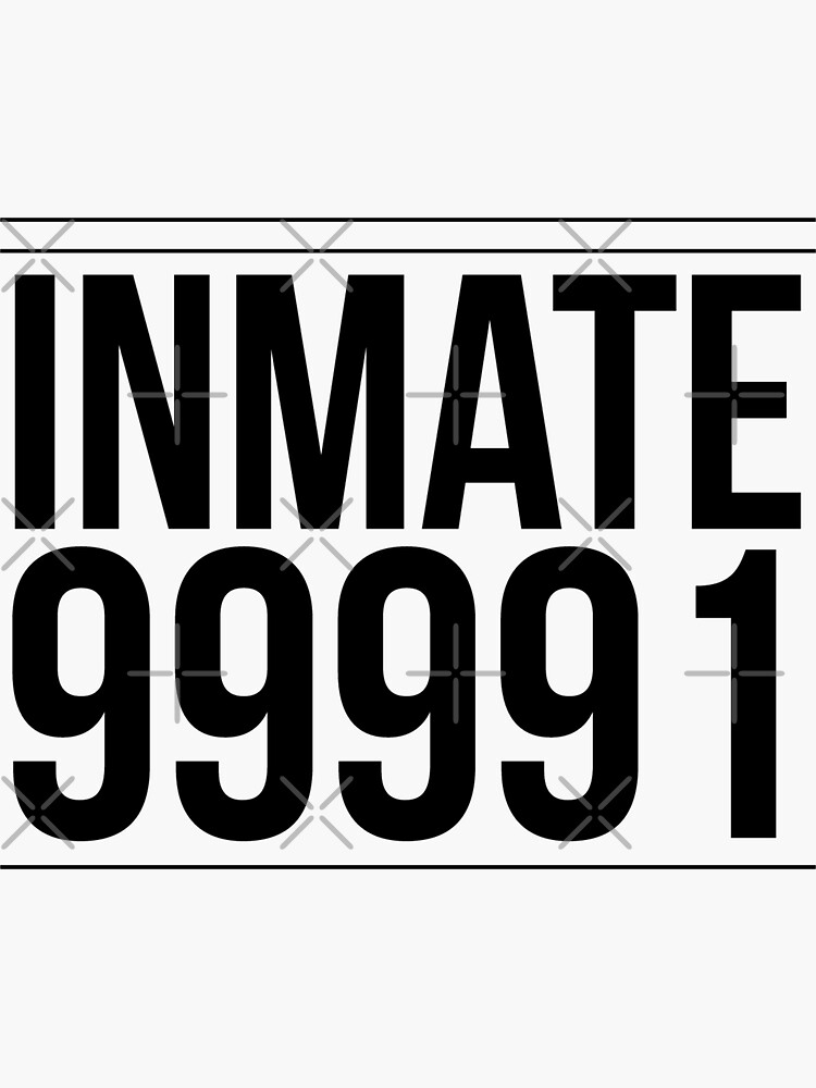 "Inmate number 99991 halloween custome seven" Sticker for Sale by ...