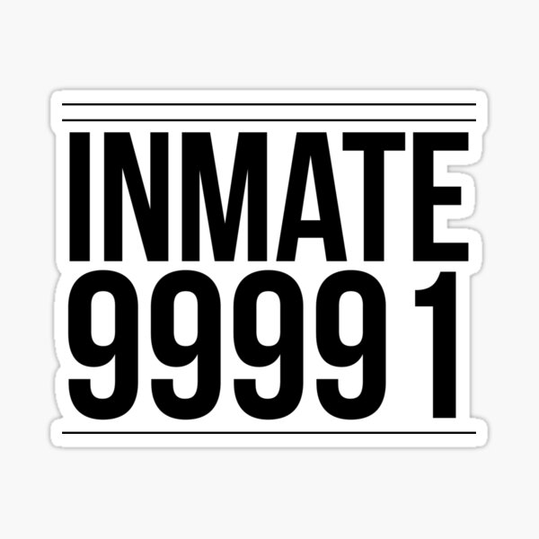 "Inmate number 99991 halloween custome seven" Sticker for Sale by ...