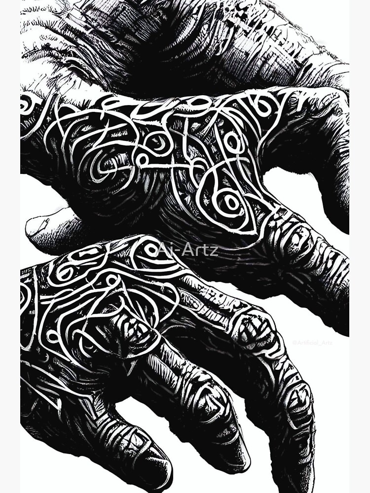 "Creepy Alien Hands (ink)" Sticker for Sale by Ai-Artz | Redbubble