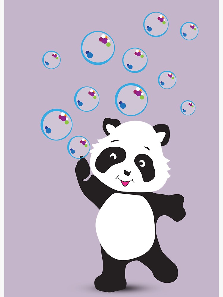 "Panda Playing with Bubbles" Sticker for Sale by WallGarden | Redbubble