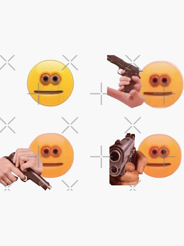 "Vibe Check Emoji With A Gun" Sticker for Sale by Memes44 | Redbubble