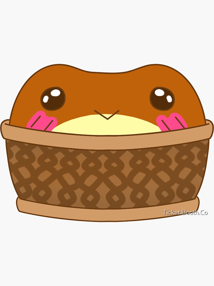"Pudding the frog in a basket!" Sticker for Sale by RaccAttaccArt ...