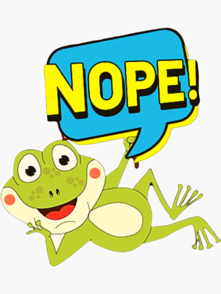 "nope cute frog, frog, cute, frogs, funny, toad, animal, green, kawaii ...