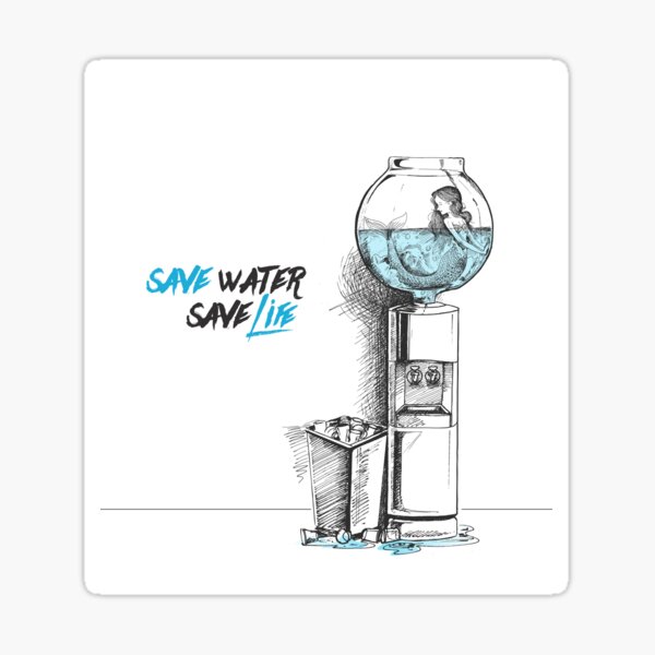 "SAVE WATER" Sticker for Sale by maritaandrei | Redbubble