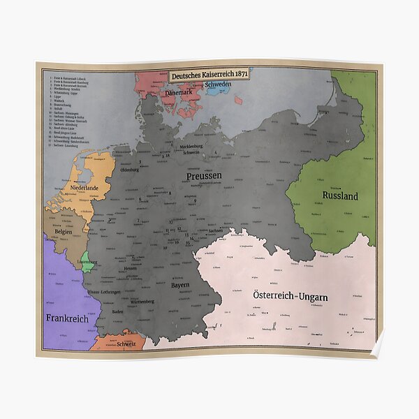 "German Empire Map" Poster for Sale by ShinGoukiSon | Redbubble