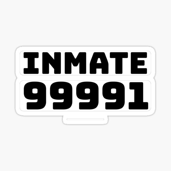 "Inmate number 99991 halloween custome twelve" Sticker for Sale by ...