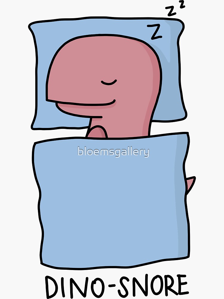 "'Dino-Snore' Illustration" Sticker for Sale by bloemsgallery | Redbubble