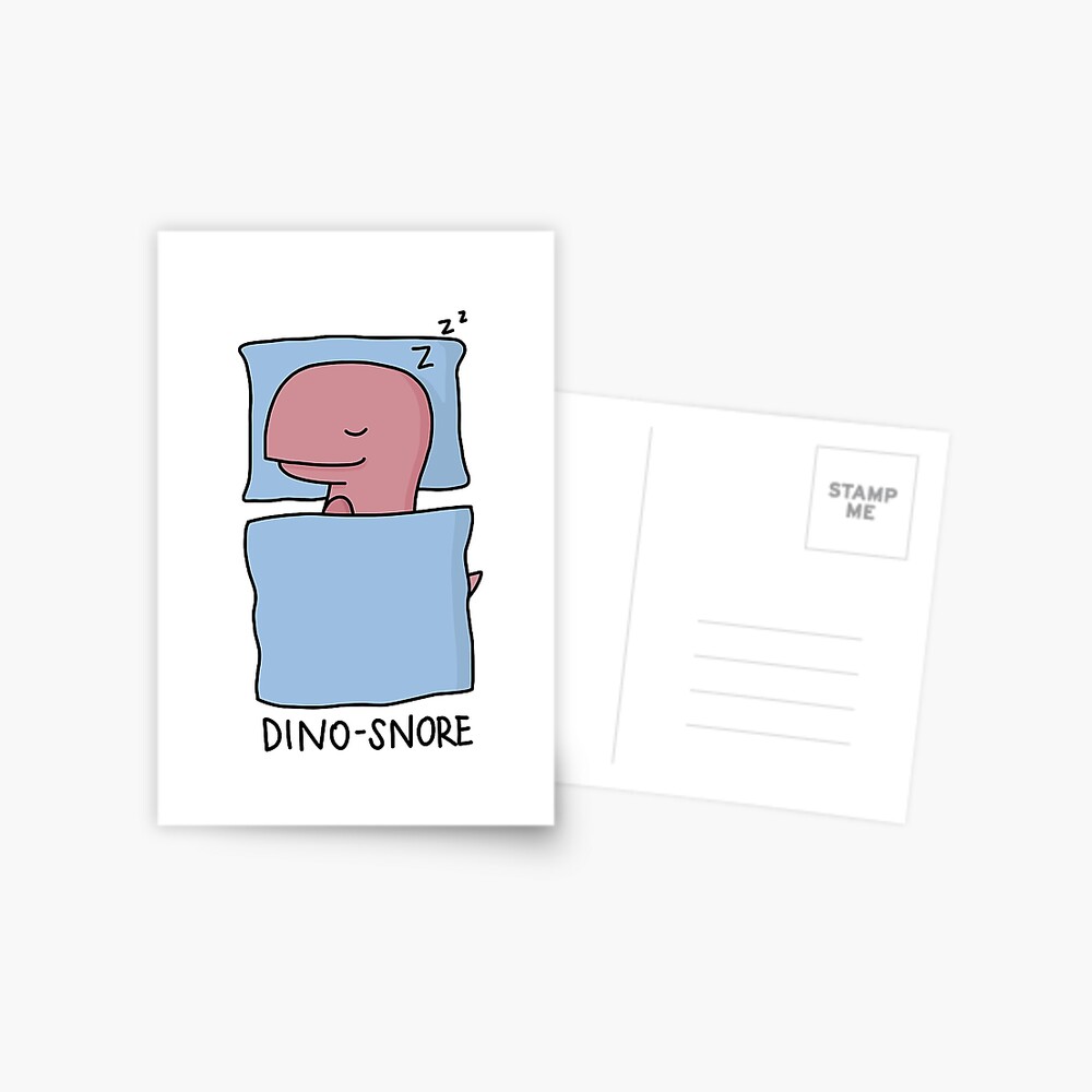 "'Dino-Snore' Illustration" Postcard for Sale by bloemsgallery | Redbubble