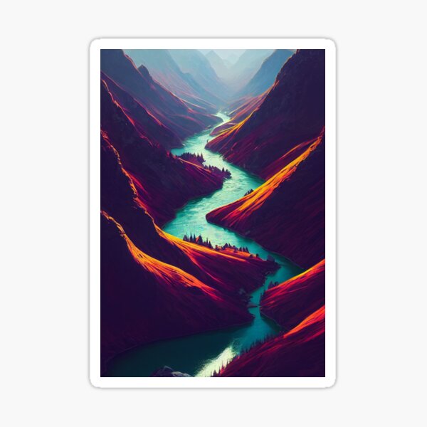 "VALLEY LANDSCAPE" Sticker for Sale by lifestylein | Redbubble