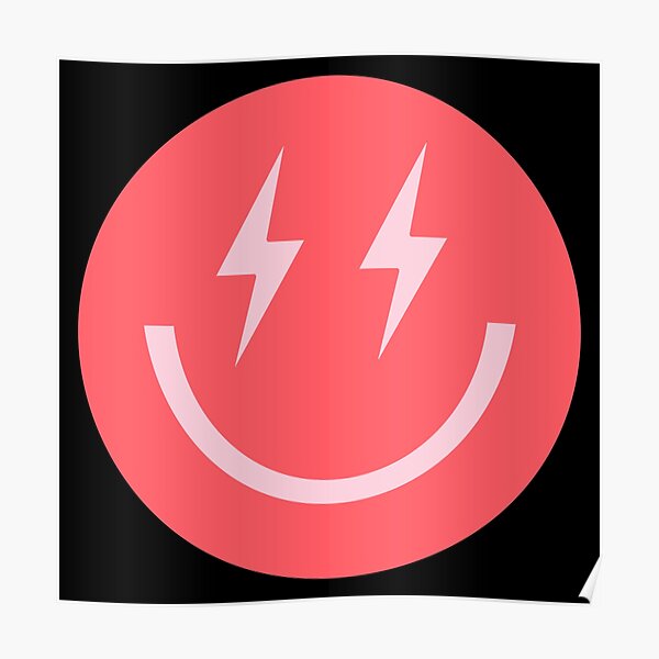 "lightning bolt smiley face" Poster for Sale by biscuithut | Redbubble