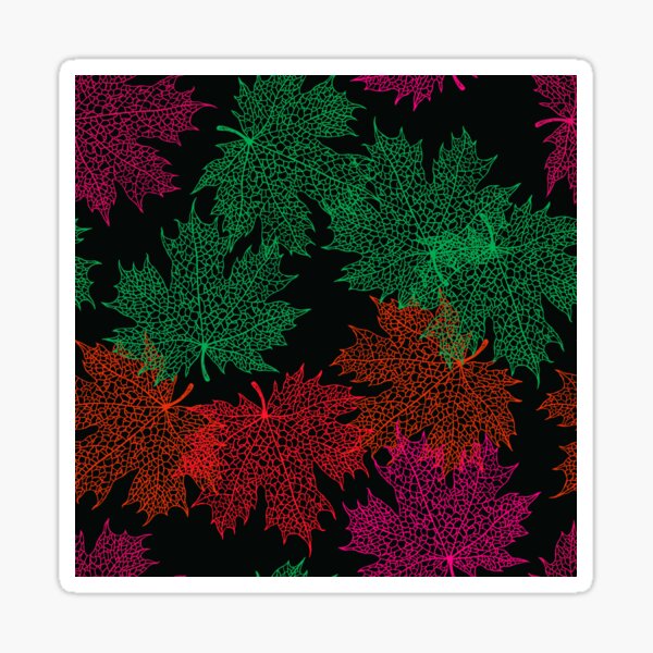 "Colorful Maple Leaves pattern - M14" Sticker for Sale by Art-by-Geoff ...