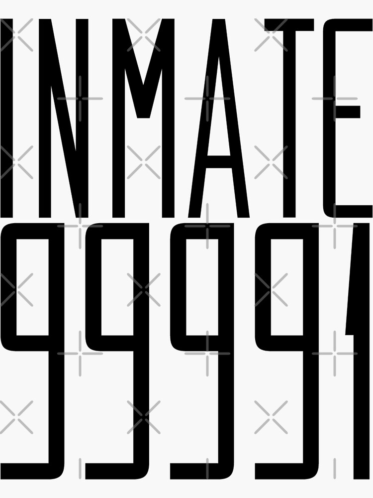"Inmate number 99991 halloween custome thirteen" Sticker for Sale by ...