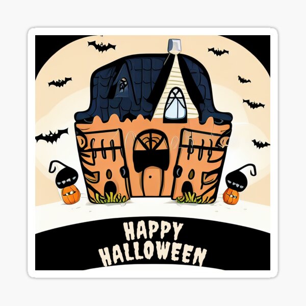 "Haunted House - Happy Halloween House " Sticker for Sale by artayki ...