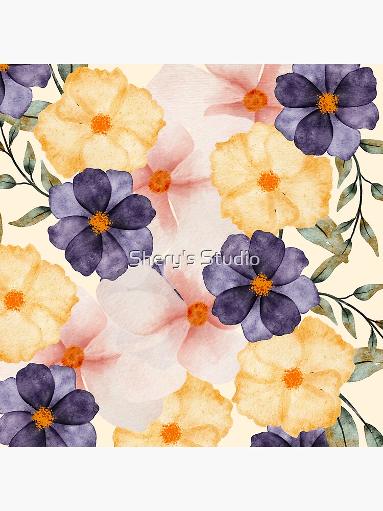 "Floral Watercolor Pastels" Sticker for Sale by bySKstudio | Redbubble