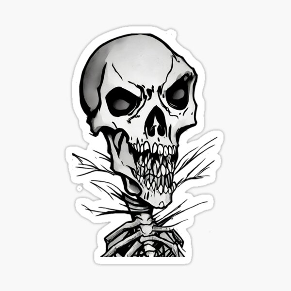 "The Laughing Skull " Sticker for Sale by Pixelhuby | Redbubble
