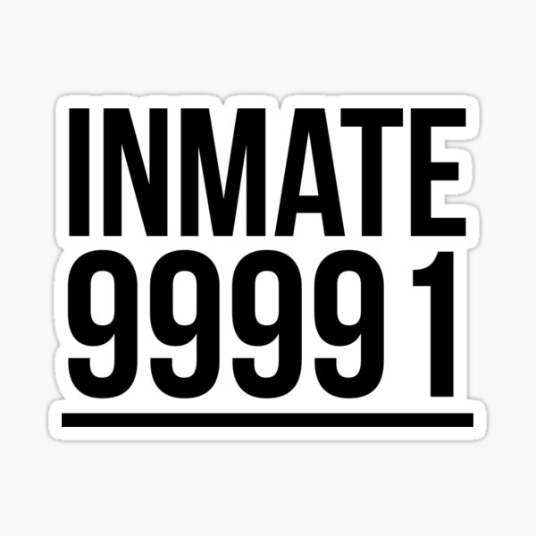 "Inmate number 99991 halloween custome lined" Sticker for Sale by ...