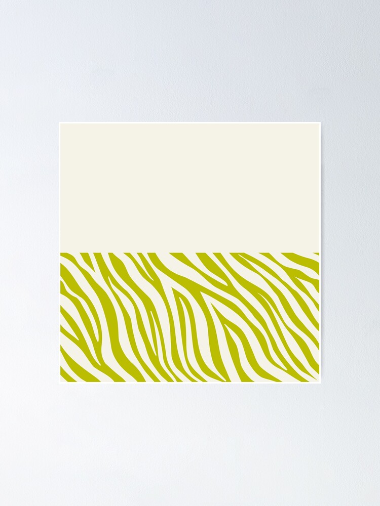"White Horizontal Split and Pear Lime Green Zebra Print " Poster for ...