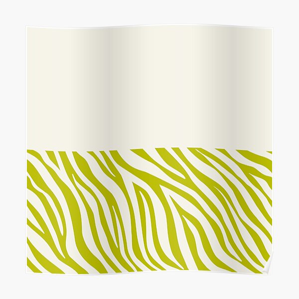 "White Horizontal Split and Pear Lime Green Zebra Print " Poster for ...