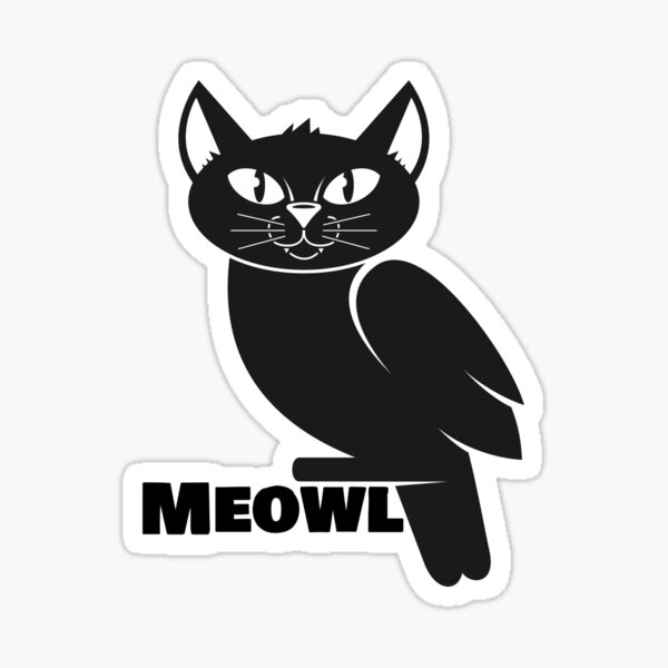 "Meowl A Cat And An Owl" Sticker for Sale by BlueBlackSky | Redbubble