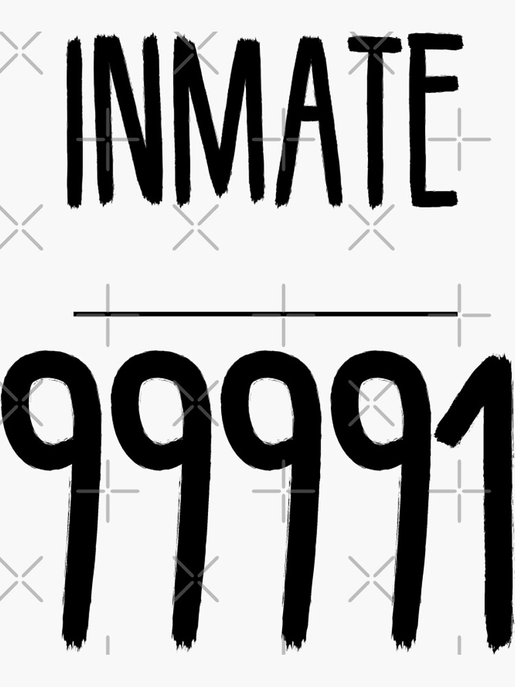 "Inmate number 99991 halloween custome nineteen" Sticker for Sale by ...