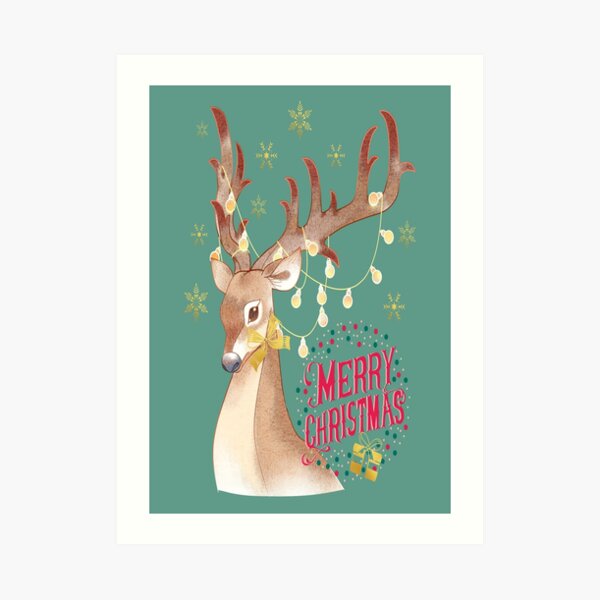 "Santa's Magic Reindeer, Illustration of beautiful reindeer with ...