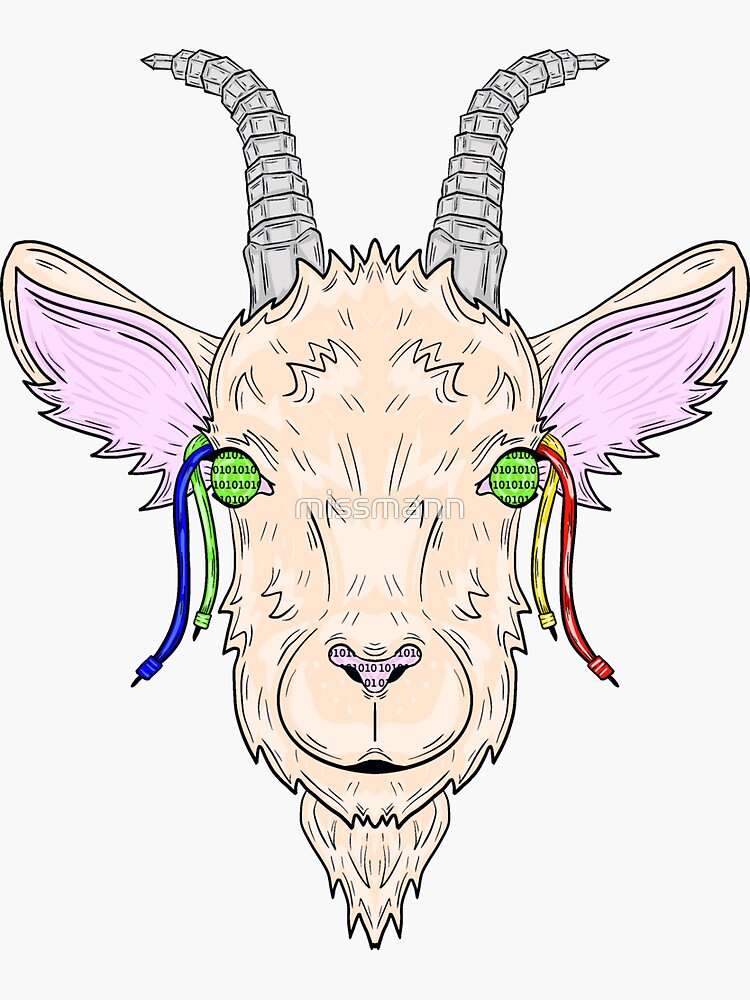 "Goats That Are Also Computer But Also Goats with background color ...