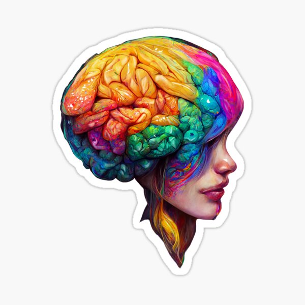 "Creative Colourful Human Brain" Sticker for Sale by Bondoboxy | Redbubble