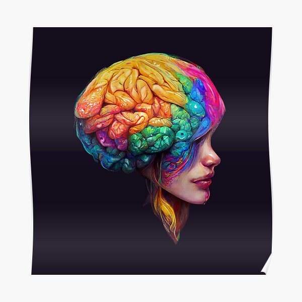 "Creative Colourful Human Brain" Poster for Sale by Bondoboxy | Redbubble