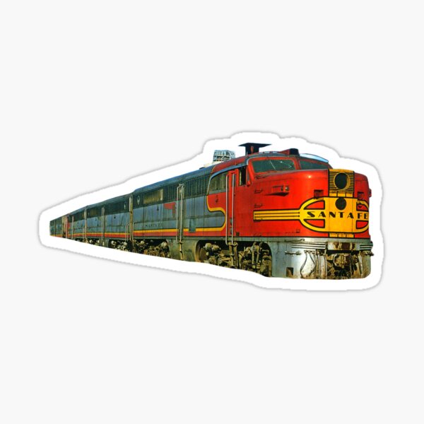 "Santa Fe trains railway railroads roads rail usa trains" Sticker for ...