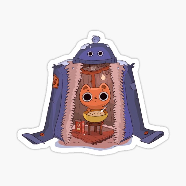 "Coat And Oats" Sticker for Sale by StickyAndSleepy | Redbubble