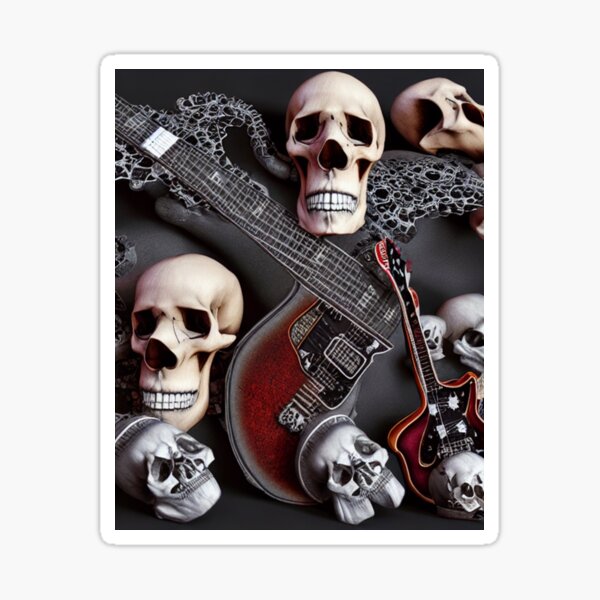 "Skulls And Strings" Sticker for Sale by MiLaKK | Redbubble