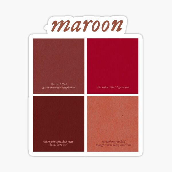 "maroon lyric color palette / graphic design" Sticker for Sale by ...